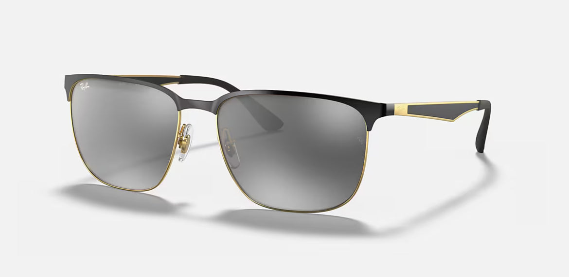 Ray-Ban RB3569 Sunglasses Black on Arista w/Grey Mirror Silver Gradien ...